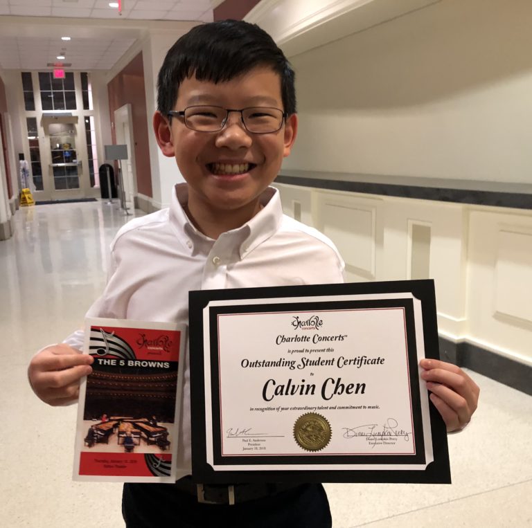 Calvin Chen Honored by Charlotte Concerts | Charlotte Academy of Music